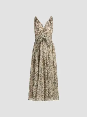 UNGARO Jillian Leopard-print Cotton Voile Midi-dress - Multi