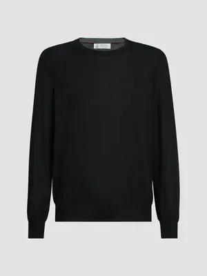 Brunello Cucinelli Cashmere And Silk Lightweight Sweater - Black