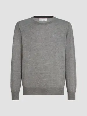 Brunello Cucinelli Cashmere And Silk Lightweight Sweater - Dark Grey