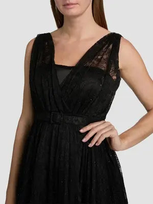 UNGARO Tara Tulle Lace Midi-dress