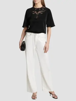 Kobi Halperin Frankie Lace Satin-back Crepe Blouse