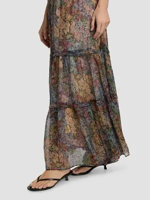 Kobi Halperin Clea Floral Tiered Maxi Skirt