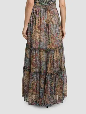 Kobi Halperin Clea Floral Tiered Maxi Skirt