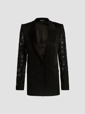 UNGARO Georgie Lace Sleeve Jacket