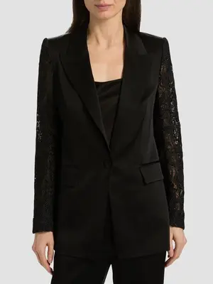 UNGARO Georgie Lace Sleeve Jacket
