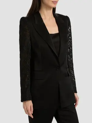UNGARO Georgie Lace Sleeve Jacket