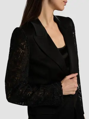 UNGARO Georgie Lace Sleeve Jacket