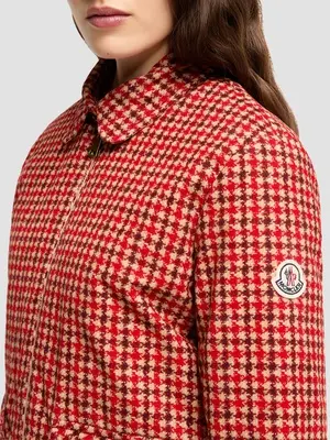Moncler Lanset Puffer Shacket In Velvet