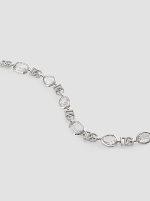 Dolce & Gabbana Silvertone & Crystal Logo Necklace