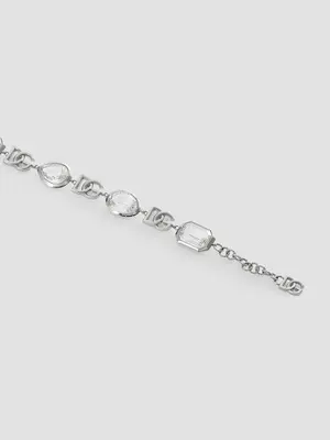 Dolce & Gabbana Silvertone & Crystal Logo Necklace