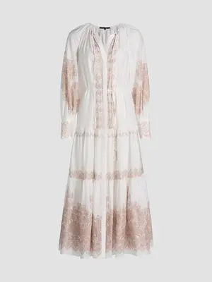 Kobi Halperin Lauryn Lace Print Cotton-silk Maxi Dress - Ivory