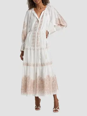Kobi Halperin Lauryn Lace Print Cotton-silk Maxi Dress - Ivory