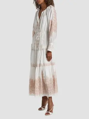 Kobi Halperin Lauryn Lace Print Cotton-silk Maxi Dress - Ivory