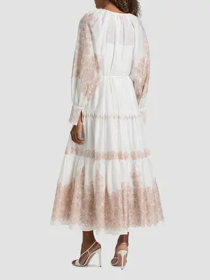 Kobi Halperin Lauryn Lace Print Cotton-silk Maxi Dress - Ivory