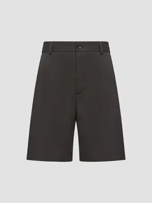 Moncler Shorts In Wool Blend Gabardine