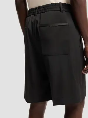 Moncler Shorts In Wool Blend Gabardine