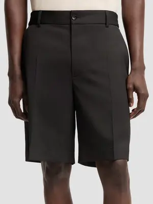 Moncler Shorts In Wool Blend Gabardine