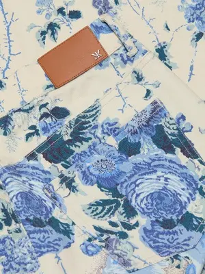 Kobi Halperin Anne Floral-print Twill Crop Pants