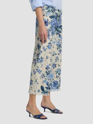 Kobi Halperin Anne Floral-print Twill Crop Pants