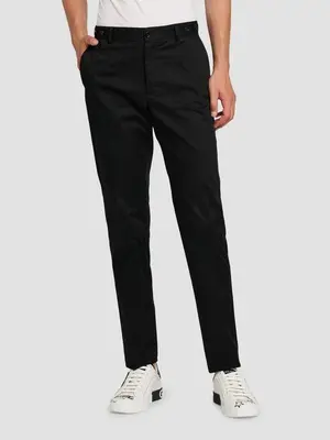 Dolce & Gabbana Gabardine Cotton Straight-leg Trousers