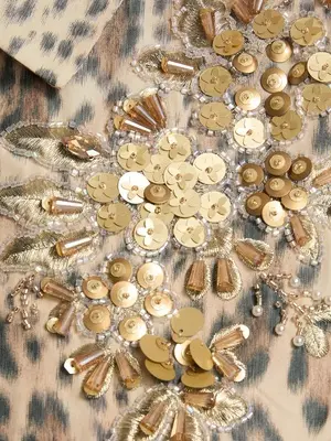 UNGARO Aimee Embroidered Leopard-print Blouse