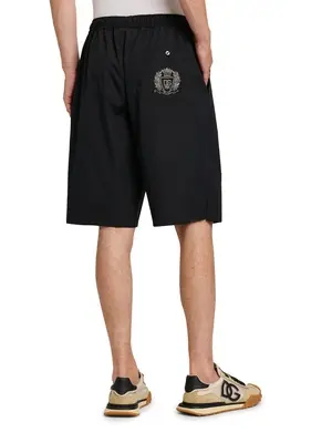 Dolce & Gabbana Logo-patch Cotton Drawstring Shorts