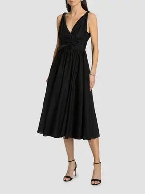 UNGARO Josie Cotton & Silk Midi-dress