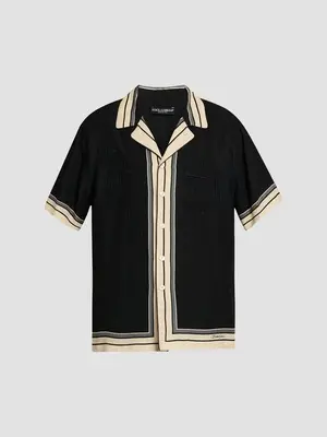 Dolce & Gabbana Riga Striped Silk Camp Shirt - Righe Nero