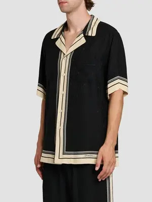 Dolce & Gabbana Riga Striped Silk Camp Shirt