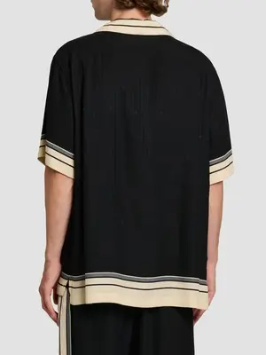 Dolce & Gabbana Riga Striped Silk Camp Shirt