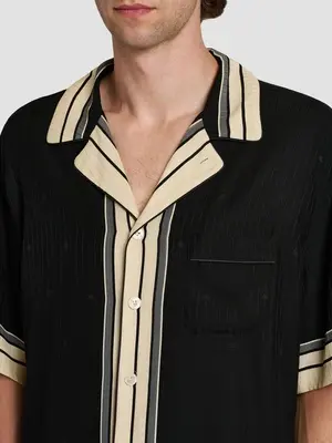 Dolce & Gabbana Riga Striped Silk Camp Shirt