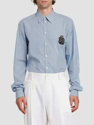 Dolce & Gabbana Striped Cotton Poplin Oversized Shirt