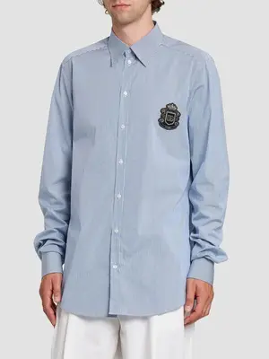 Dolce & Gabbana Striped Cotton Poplin Oversized Shirt