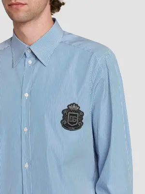 Dolce & Gabbana Striped Cotton Poplin Oversized Shirt