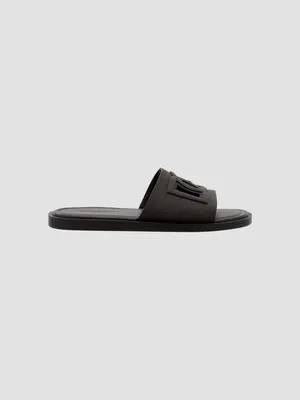 Dolce & Gabbana Gomma Logo Slides - Nero