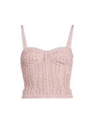 DOLCE & GABBANA Bustier Knit Crop Tank