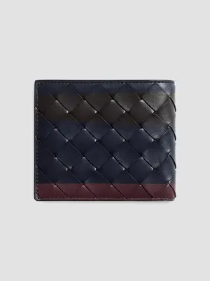 Bottega Veneta Bicolor Intrecciato Leather Bifold Wallet