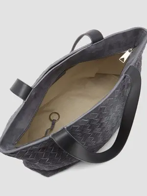 Bottega Veneta Small Intrecciato Suede Zip Tote Bag
