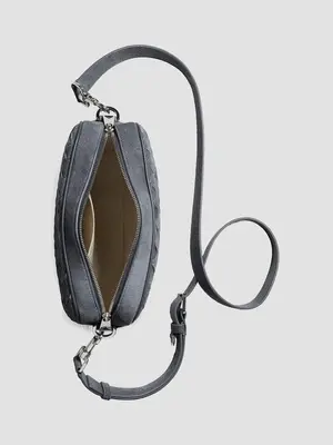 Bottega Veneta Small Intrecciato Suede Camera Bag