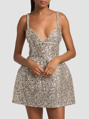 BRONX BANCO Tessa V-neck Minidress