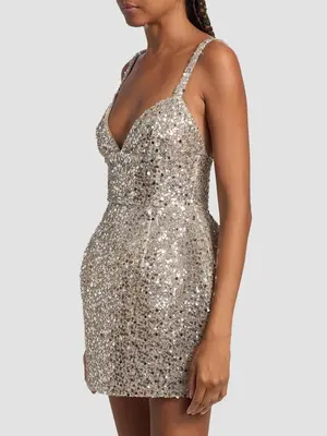 BRONX BANCO Tessa V-neck Minidress