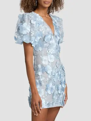 ELLIATT Zayla 3d Floral Mesh Minidress