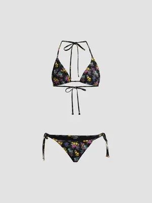 Dolce & Gabbana Floral Bouquet Print String Bikini - Multi