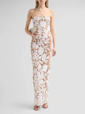 BRONX BANCO Dahlia Strapless Maxi Dress