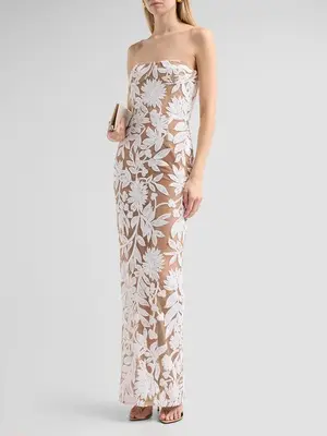 BRONX BANCO Dahlia Strapless Maxi Dress