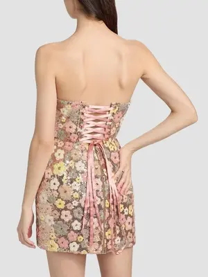 BRONX BANCO Jasmine Maraya Strapless Sequined Minidress