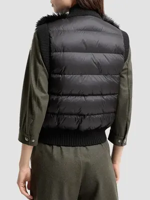 Moncler Down-filled Vest In Wool