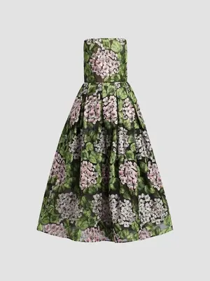 BRONX BANCO Kate Floral Embroidered Corset Midi-dress - Multi