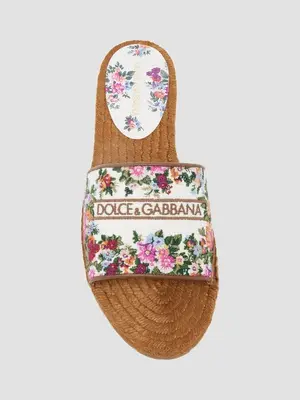 Dolce & Gabbana Floral Espadrille Slides
