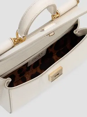 Dolce & Gabbana Sicily Mini Leather Top Handle Bag - White